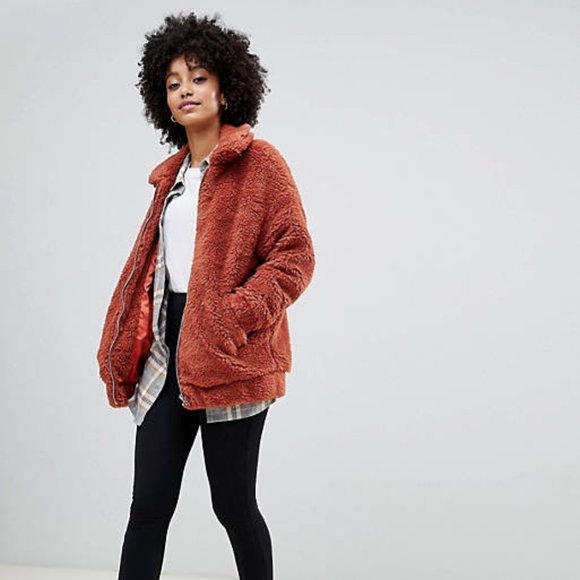 New Look | Jackets & Coats | New Look Teddy Faux Fur Bomber Jacket In ...